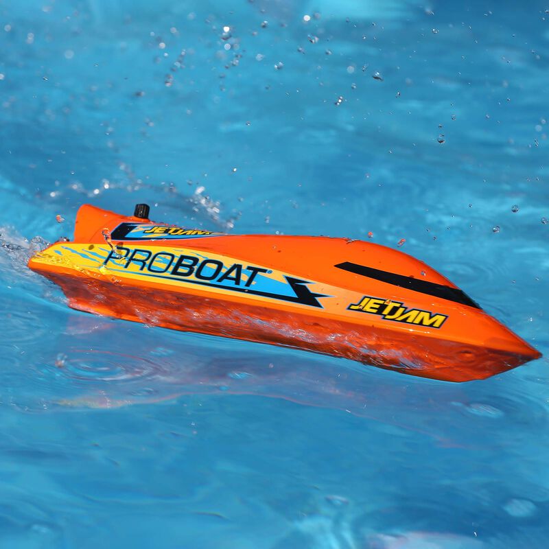 Jet Jam V2 12" Self-Righting Pool Racer Brushed RTR, Orange | Pro Boat