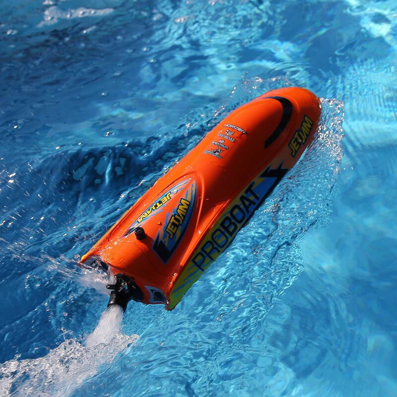 Jet Jam V2 12" Self-Righting Pool Racer Brushed RTR, Orange | Pro Boat